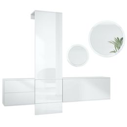 Vladon GARDEROBE DualVista Wei&szlig; Hochglanz