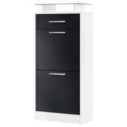 Vladon SCHUHSCHRANK Loret Front in Schwarz matt