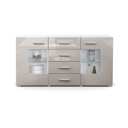 Vladon SIDEBOARD Noah Sandgrau Hochglanz