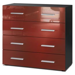 Vladon KOMMODE Pavos Bordeaux Hochglanz