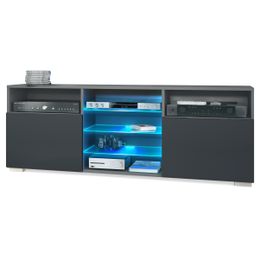 Vladon LOWBOARD Granada Front in Schwarz matt