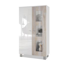 Vladon VITRINE Denjo T&uuml;r in Eiche Nordic
