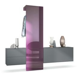 Vladon GARDEROBE Carlton Paneel in Brombeer Hochglanz