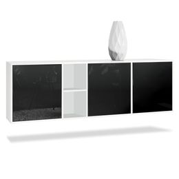 Vladon SIDEBOARD Cuba T&uuml;ren in Schwarz Hochglanz