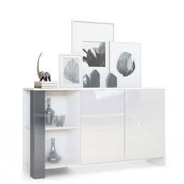 Vladon SIDEBOARD Canto Grau Hochglanz