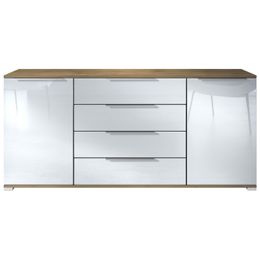 Vladon SIDEBOARD Linio Wei&szlig; Hochglanz