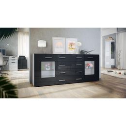 Vladon SIDEBOARD Noah Schwarz Hochglanz
