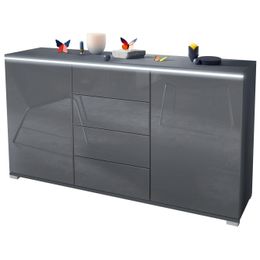 Vladon SIDEBOARD Faro Grau Hochglanz