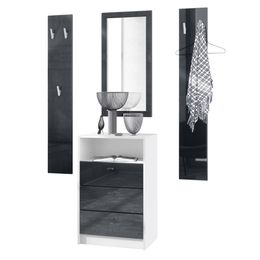 Vladon GARDEROBE Pino Schwarz Hochglanz
