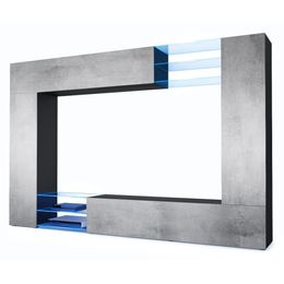 Vladon WOHNWAND Mirage Front in Beton Oxid Optik