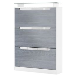 Vladon SCHUHSCHRANK Space Avola-Anthrazit / Wei&szlig; Hochglanz