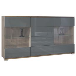 Vladon SIDEBOARD Bari Grau Hochglanz