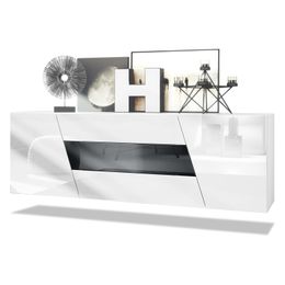 Vladon SIDEBOARD Houston Schwarz Hochglanz