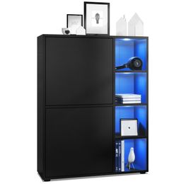 Vladon HIGHBOARD Cuba T&uuml;ren in Schwarz matt