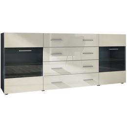 Vladon SIDEBOARD Carlos Creme Hochglanz