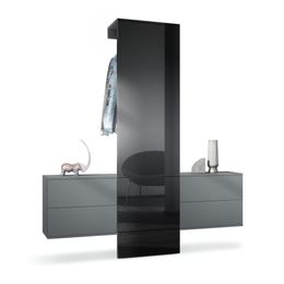 Vladon GARDEROBE Carlton Paneel in Schwarz Hochglanz