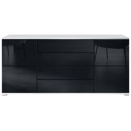 Vladon SIDEBOARD Rova Schwarz Hochglanz