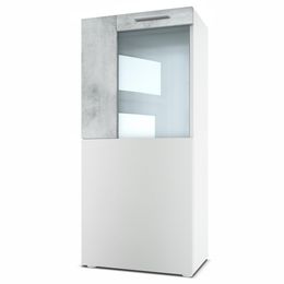 Vladon VITRINE Movie Absetzungen in Beton Oxid Optik
