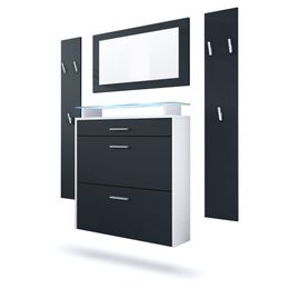 Vladon GARDEROBE Malea Front in Schwarz matt
