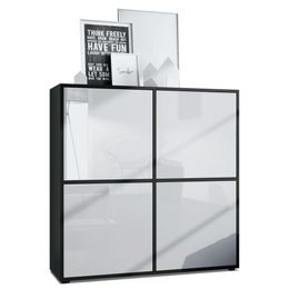 Vladon HIGHBOARD Cuba T&uuml;ren in Wei&szlig; Hochglanz