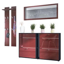 Vladon GARDEROBE Orlando Bordeaux Hochglanz
