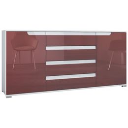 Vladon SIDEBOARD Sylt Bordeaux Hochglanz / Wei&szlig; Hochglanz