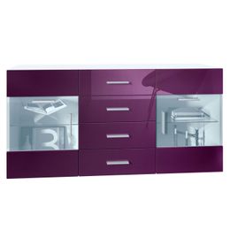 Vladon SIDEBOARD Carlos Brombeer Hochglanz