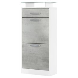 Vladon SCHUHSCHRANK Loret Front in Beton Oxid Optik