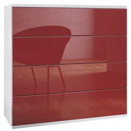 Vladon KOMMODE Pavos Bordeaux Hochglanz