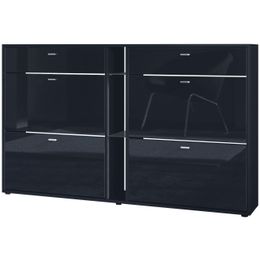 Vladon SCHUHSCHRANK Today Fronten in Schwarz Hochglanz
