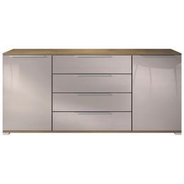 Vladon SIDEBOARD Linio Sandgrau Hochglanz