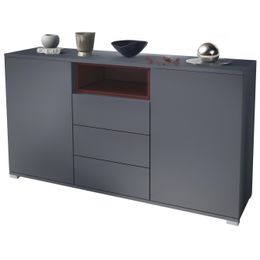 Vladon SIDEBOARD Skadu Bordeaux Hochglanz