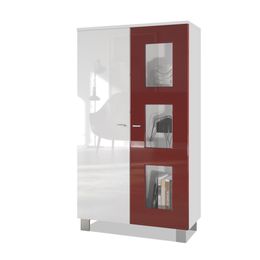 Vladon VITRINE Denjo T&uuml;r in Bordeaux Hochglanz