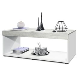 Vladon COUCHTISCH Pure Tischplatte und Blenden in Beton Oxid Optik