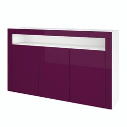 Vladon SIDEBOARD Valencia Brombeer Hochglanz / Brombeer Hochglanz