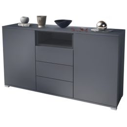 Vladon SIDEBOARD Skadu Grau Hochglanz