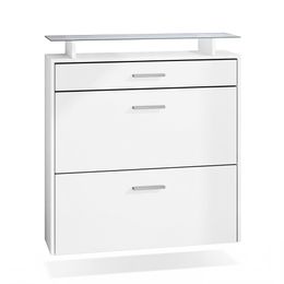 Vladon SCHUHSCHRANK Malea Front in Wei&szlig; matt