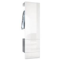 Vladon GARDEROBE Carlton Paneel in Wei&szlig; Hochglanz