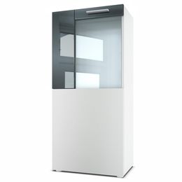 Vladon VITRINE Movie Absetzungen in Grau Hochglanz