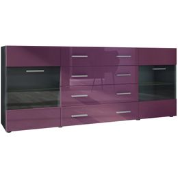 Vladon SIDEBOARD Carlos Brombeer Hochglanz
