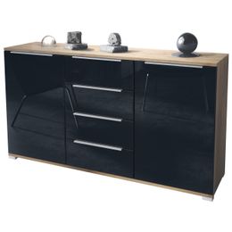 Vladon SIDEBOARD Linio Schwarz Hochglanz
