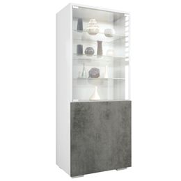 Vladon VITRINE Granada Beton Dunkel Optik