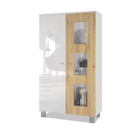 Vladon VITRINE Denjo T&uuml;r in Eiche Natur