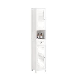 sobuy HOCHSCHRANK mit Schubladen 32x170x30cm Wei&szlig;
