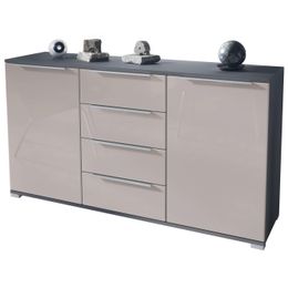 Vladon SIDEBOARD Linio Sandgrau Hochglanz