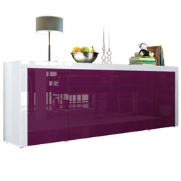 Vladon SIDEBOARD La Paz Brombeer Hochglanz / Wei&szlig; Hochglanz
