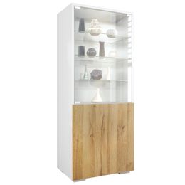 Vladon VITRINE Granada Eiche Natur