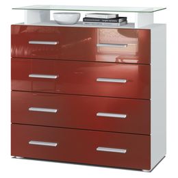 Vladon KOMMODE Pavos Bordeaux Hochglanz