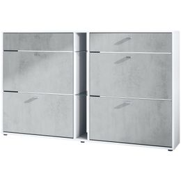 Vladon SCHUHSCHRANK Today Fronten in Beton Oxid Optik