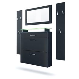 Vladon GARDEROBE Malea Fronten in Schwarz matt